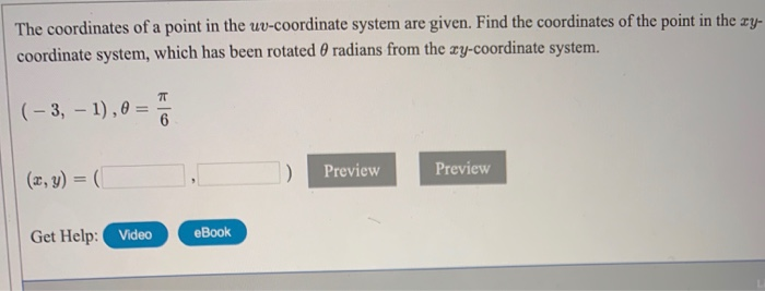 Solved The coordinates of a point in the uv-coordinate | Chegg.com