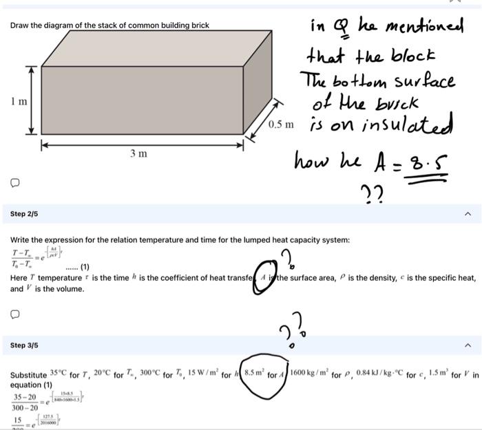 Solved in Q he mentioned that the block The bottom surface | Chegg.com