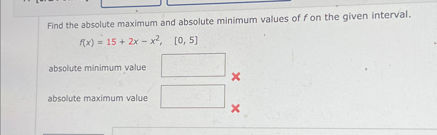 Solved Find the absolute maximum and absolute minimum values | Chegg.com