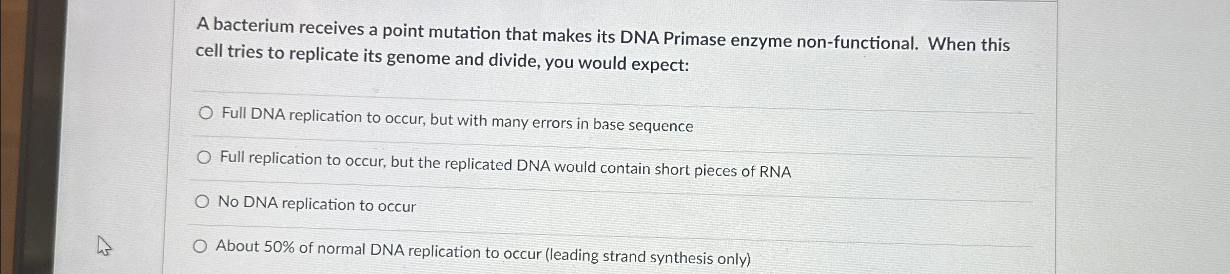 Solved A bacterium receives a point mutation that makes its | Chegg.com