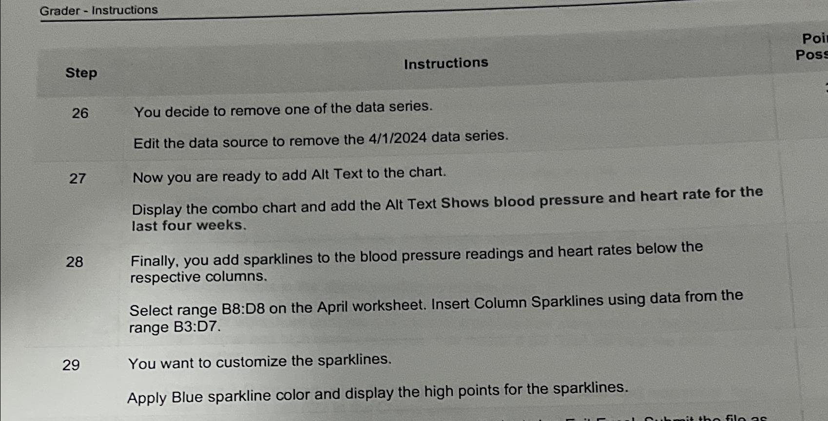 Solved Grader - ﻿InstructionsStepInstructions26 ﻿You decide | Chegg.com