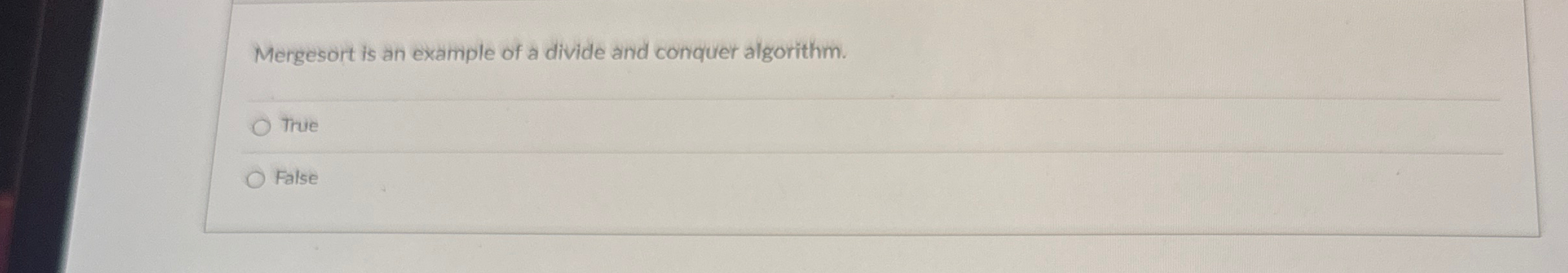 Solved Mergesort is an example of a divide and conquer | Chegg.com