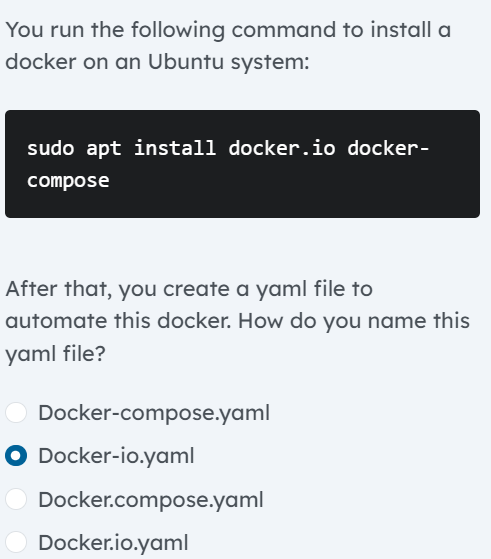 Solved You run the following command to install a docker on | Chegg.com