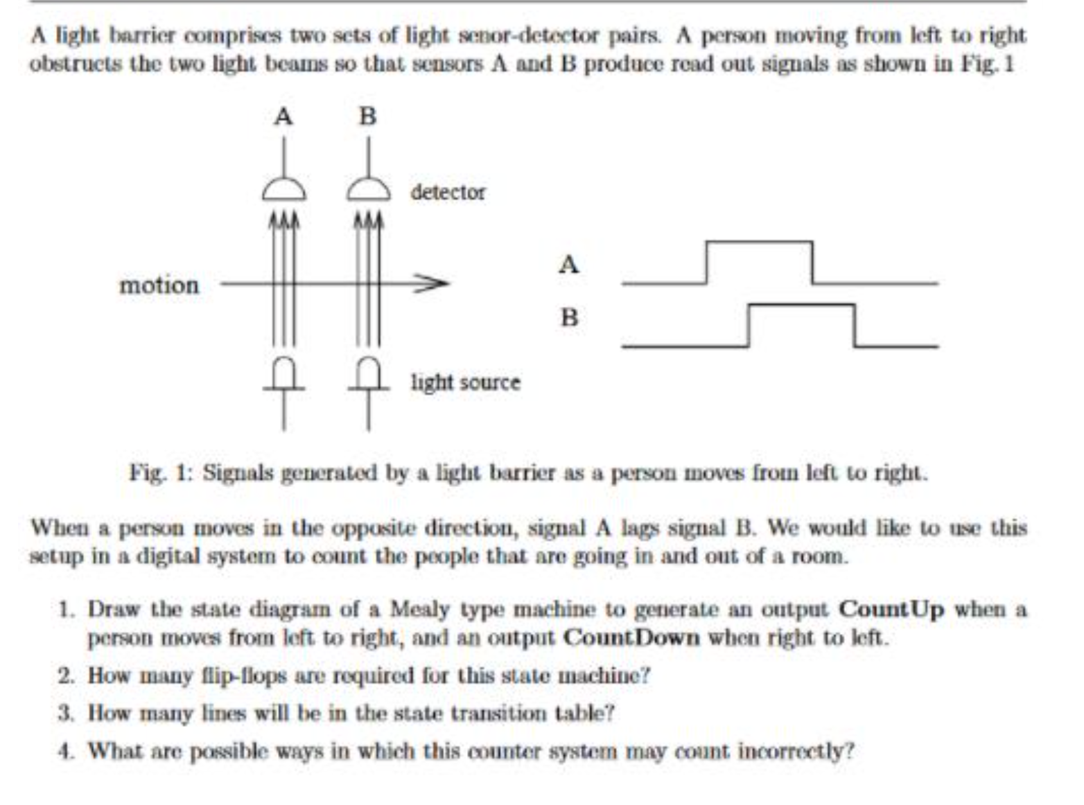 Solved A light barrier comprises two sets of light | Chegg.com
