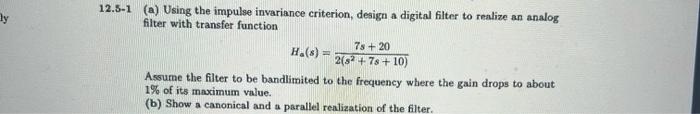 Solved 1.5-1 (a) Using the impulse invariance criterion, | Chegg.com