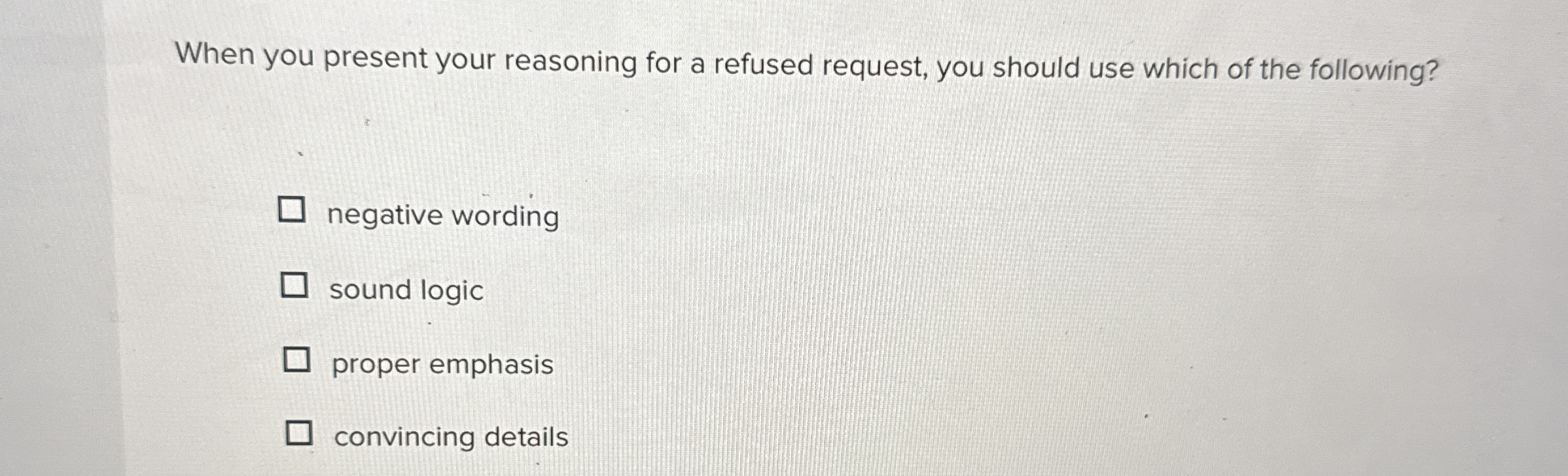 Solved When you present your reasoning for a refused | Chegg.com