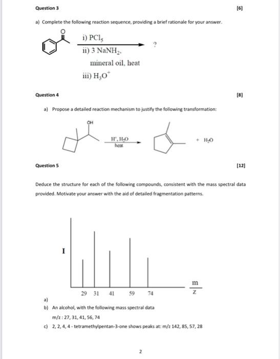 Solved a) Complete the following reaction sequence, | Chegg.com