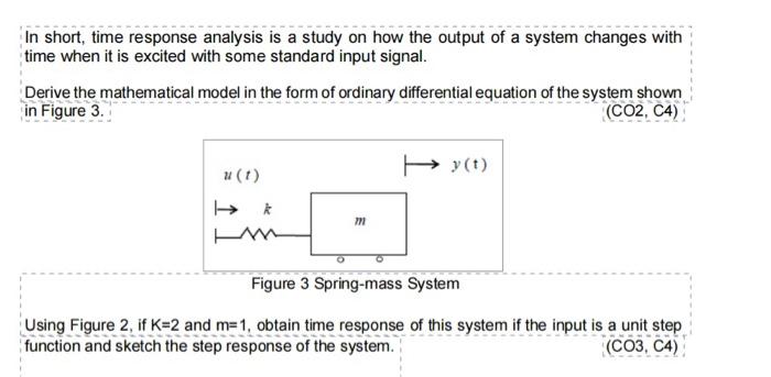 Solved In short, time response analysis is a study on how | Chegg.com