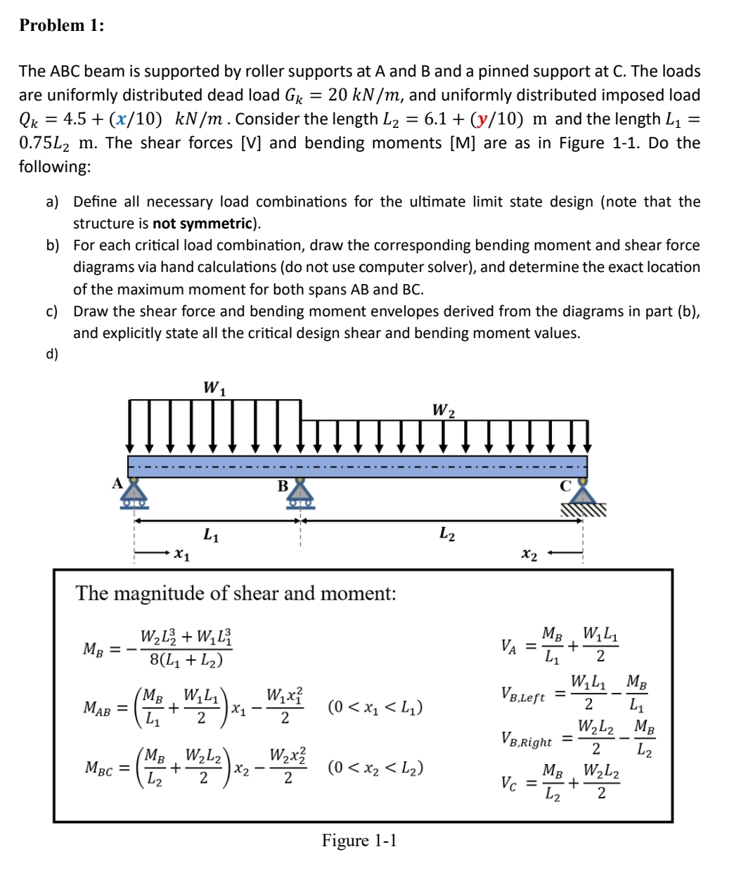 x=5, ﻿y=6, ﻿z=0Problem 1:The ABC beam is supported by | Chegg.com