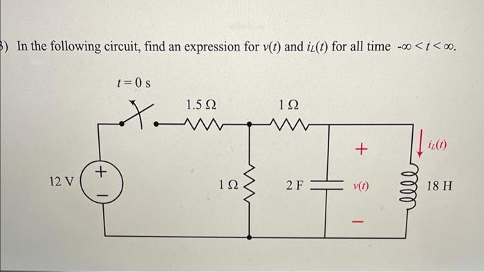 Solved In the following circuit, find an expression for v(t) | Chegg.com