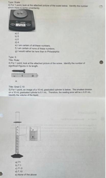 Solved Type Scale 3) For 1 point, look at the attached | Chegg.com