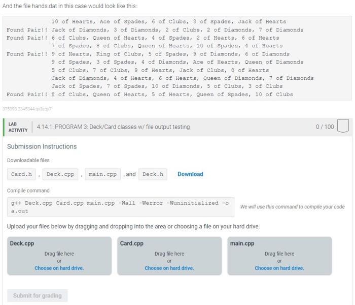 Solved Problem Definition Write a Card class and a Deck | Chegg.com