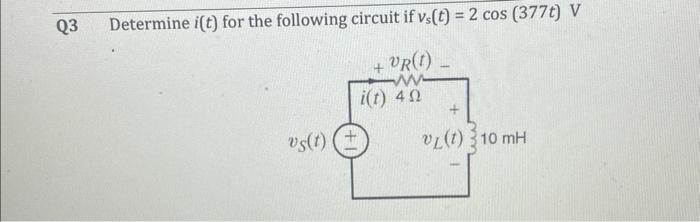 Solved Q4 Determine v(t) for the following circuit if is(t) | Chegg.com