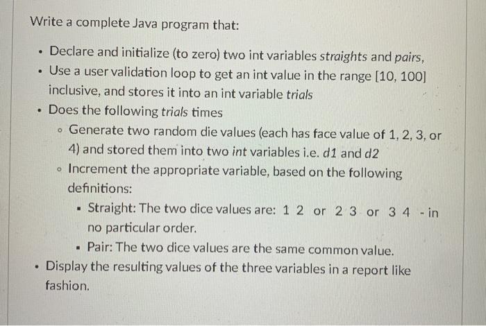 Solved Write a complete Java program that: . Declare and | Chegg.com