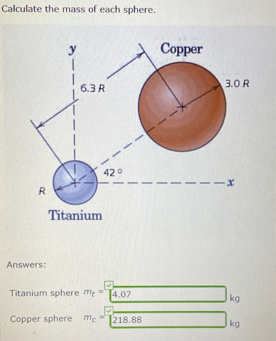 Solved Two uniform spheres are positioned as shown. | Chegg.com