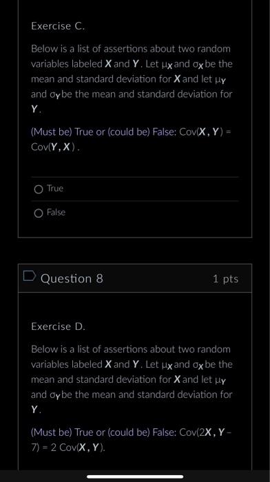 Solved Exercise A. Below is a list of assertions about two | Chegg.com