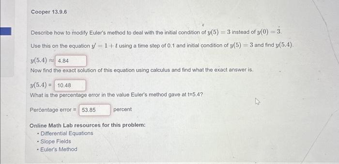 Solved Describe how to modify Euler's method to deal with | Chegg.com