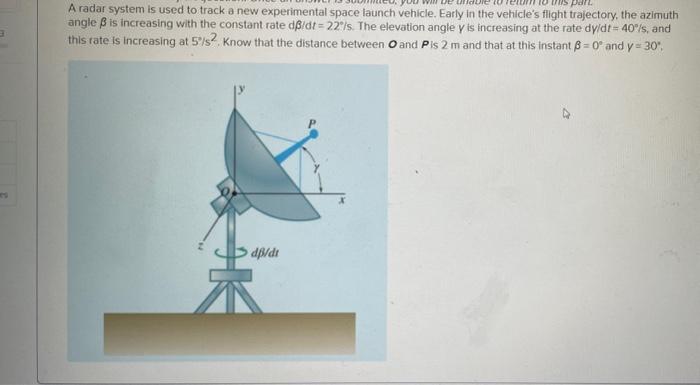 Solved A radar system is used to track a new experimental | Chegg.com