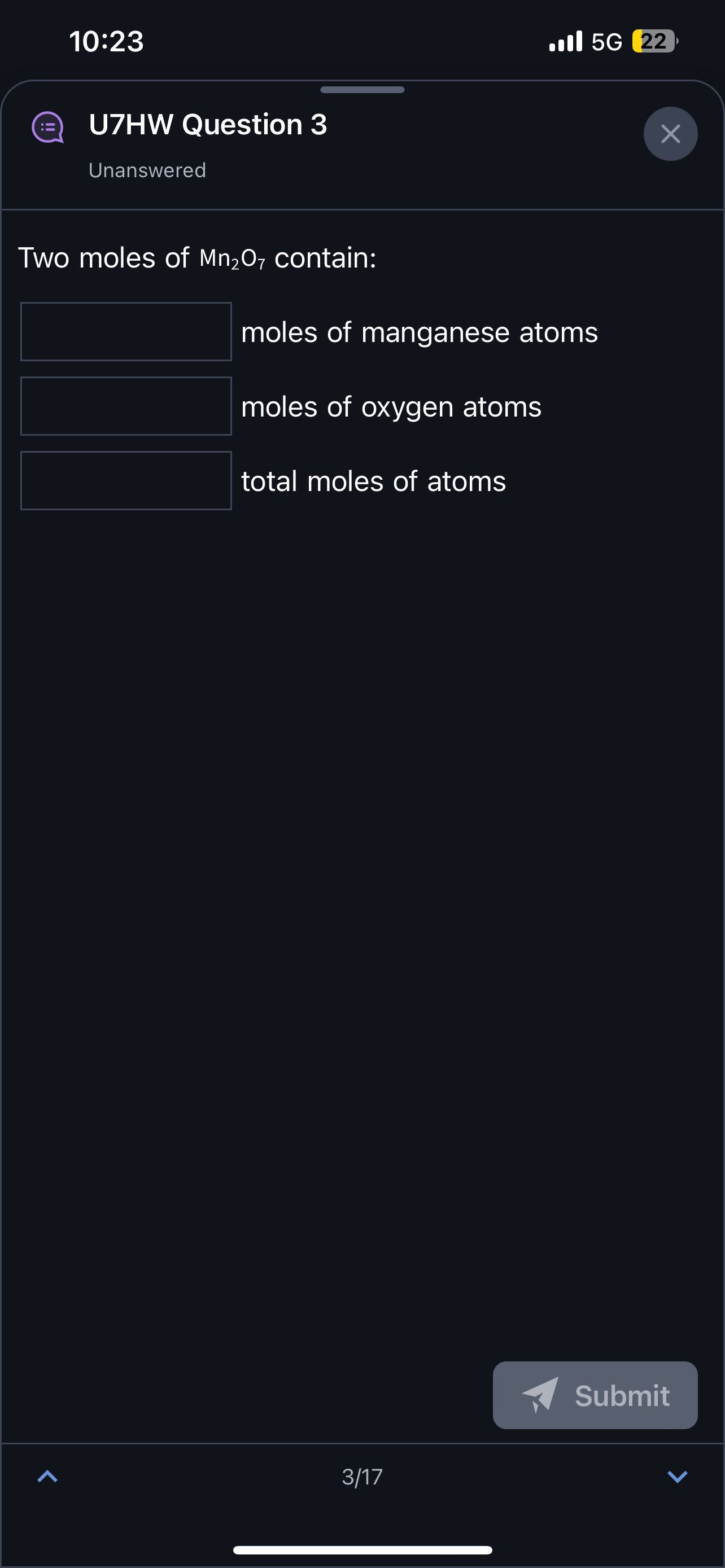 Solved UnansweredTwo moles of Mn2O7 ﻿contain:moles of | Chegg.com