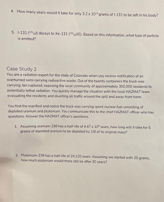 Solved Half-Life and Radioactive Decay Overview/Introduction | Chegg.com
