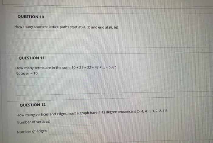 Solved QUESTION 10 How many shortest lattice paths start at | Chegg.com