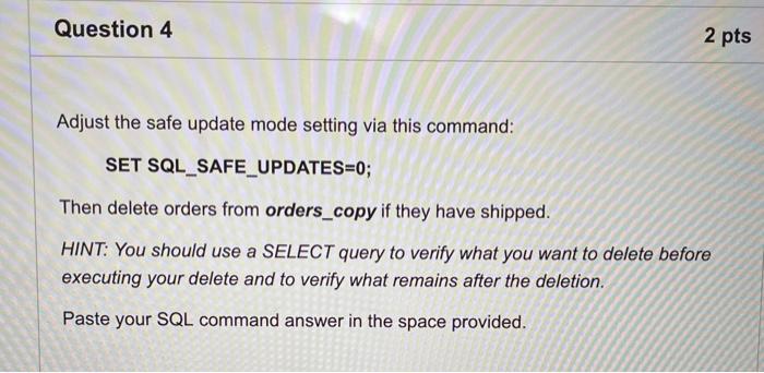 Solved Question 3 1 pts Using two CREATE TABLE statements, | Chegg.com