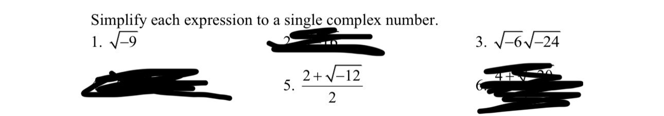 Solved Simplify each expression to a single complex | Chegg.com