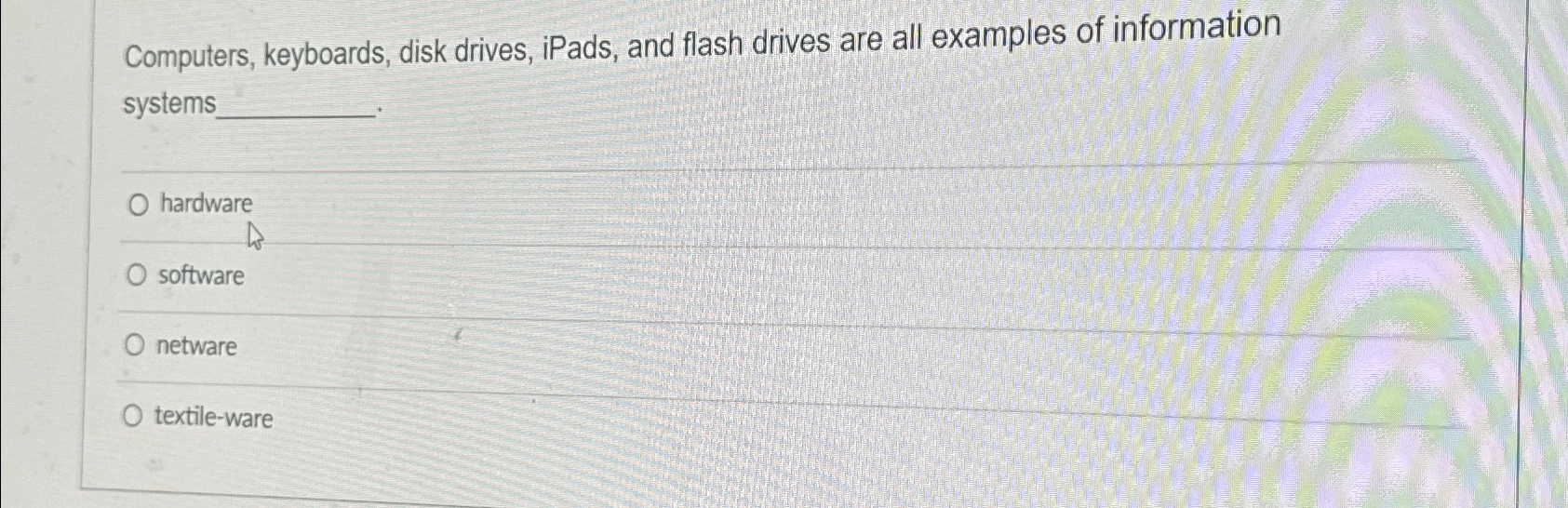 Solved Computers, keyboards, disk drives, iPads, and flash | Chegg.com