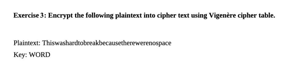 Solved Exercise 3 Encrypt The Following Plaintext Into