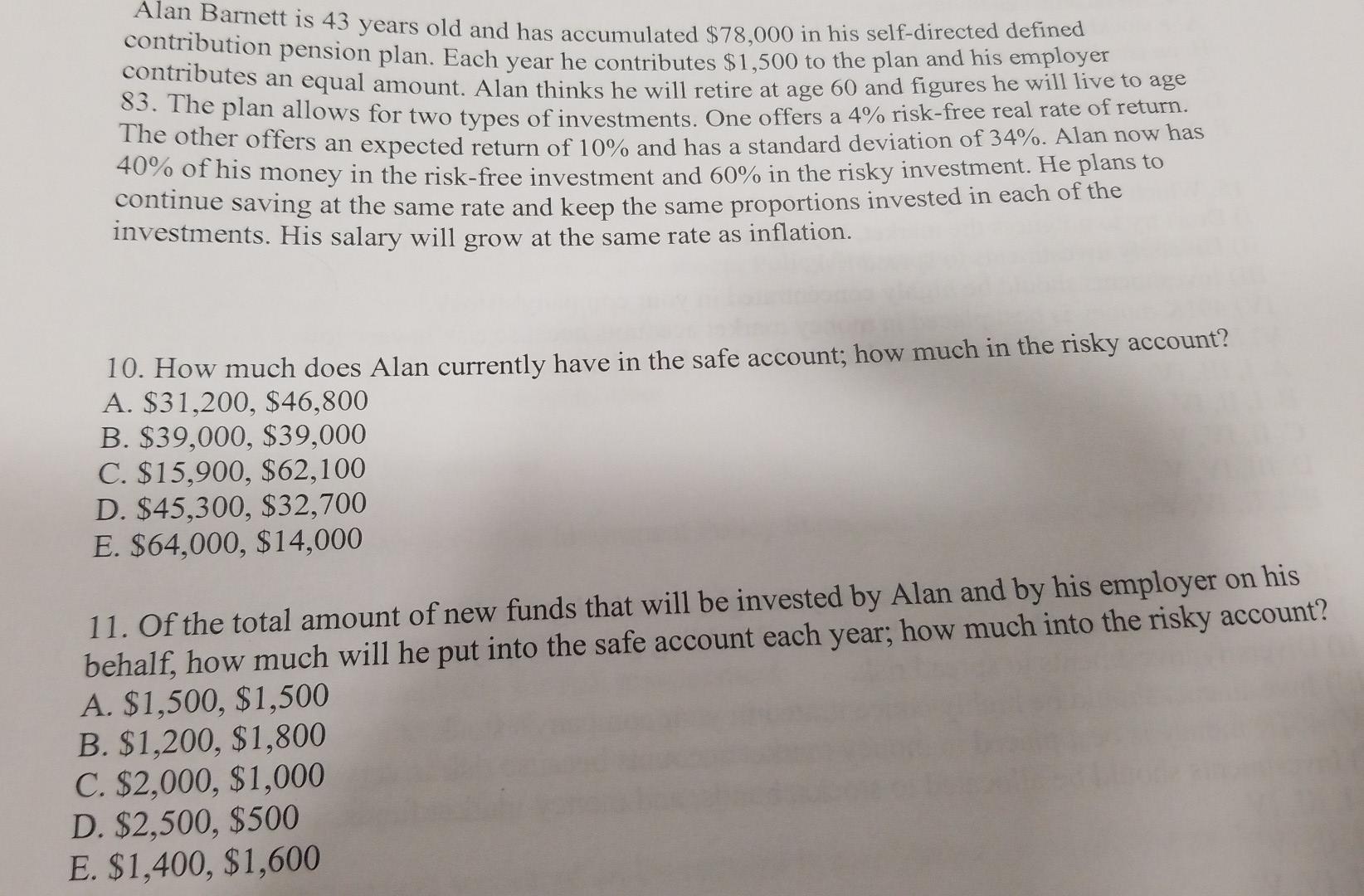 Solved Alan Barnett is 43 years old and has accumulated | Chegg.com