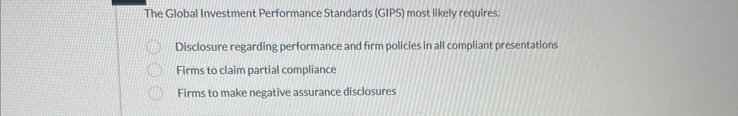 Solved The Global Investment Performance Standards (GIPS) | Chegg.com