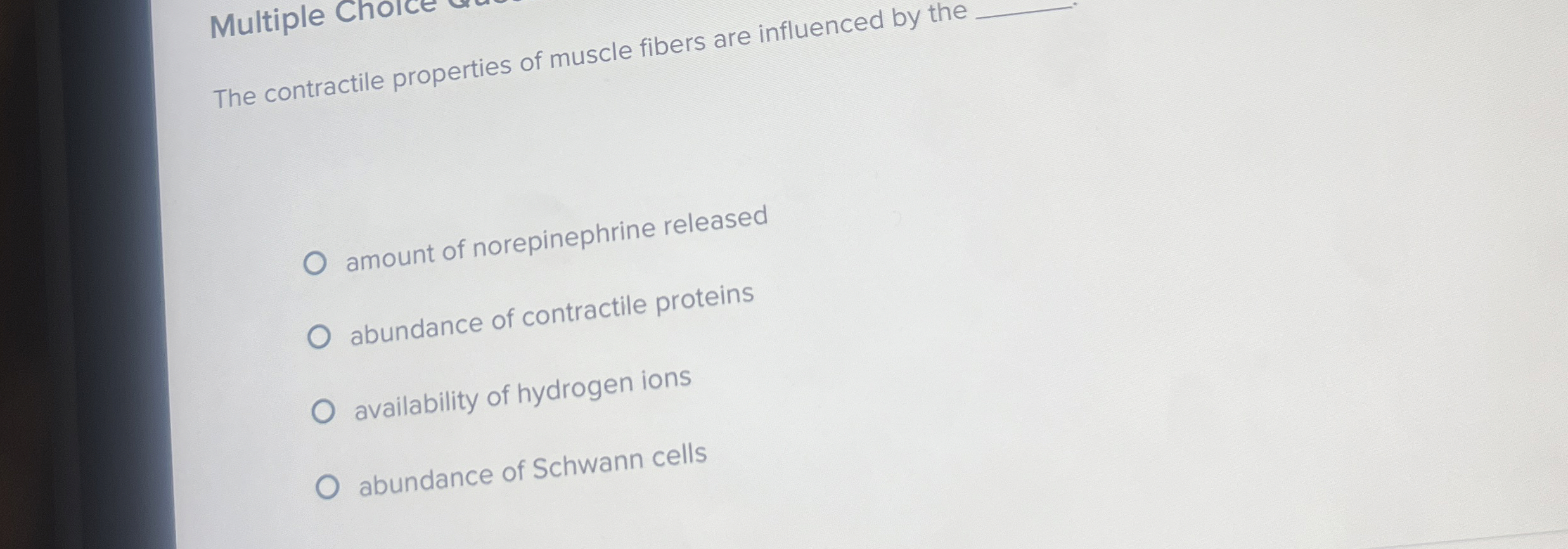 Solved The contractile properties of muscle fibers are | Chegg.com