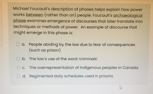 Solved Michael Foucault's description of phases helps | Chegg.com