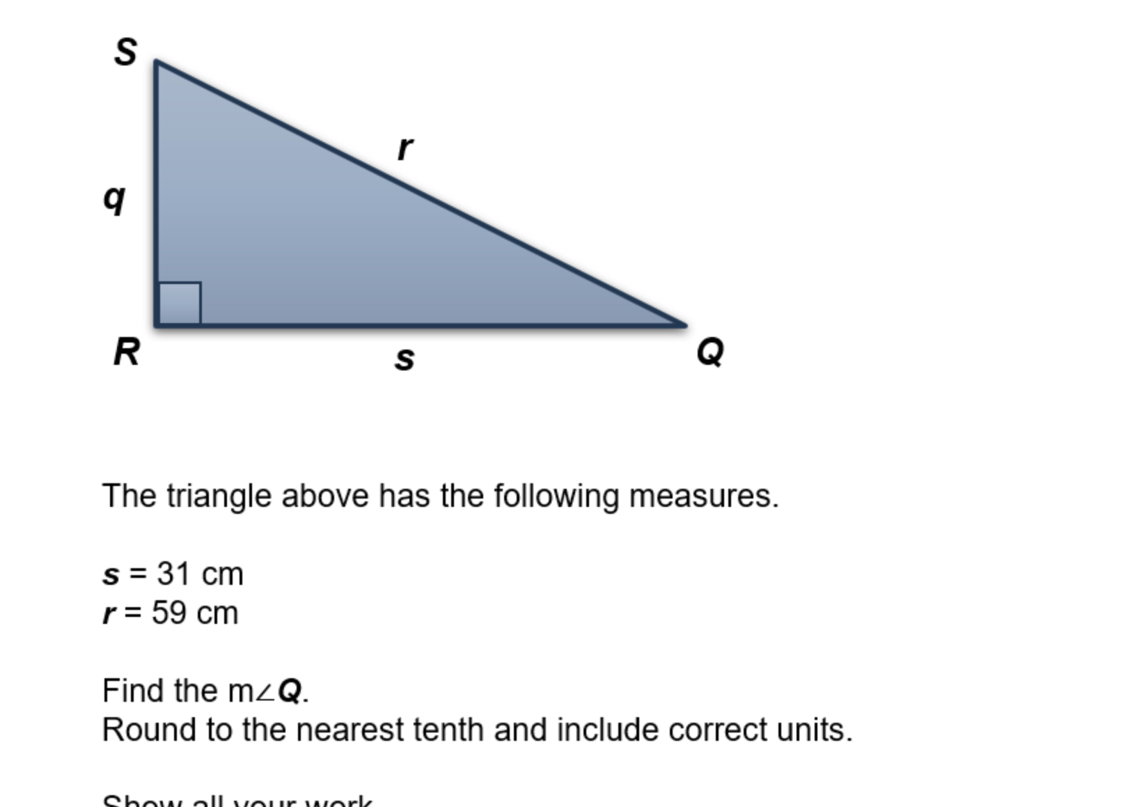 Solved The triangle above has the following | Chegg.com