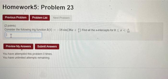 Solved Homework5 Problem 23 Previous Problem Problem List 