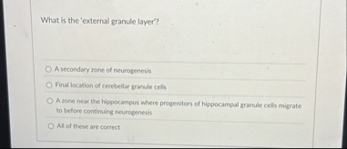Solved What is the 'external granule layer'?\geoquad A | Chegg.com