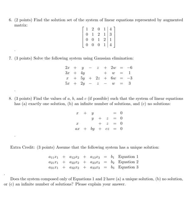 Solved 6. (2 points) Find the solution set of the system of | Chegg.com