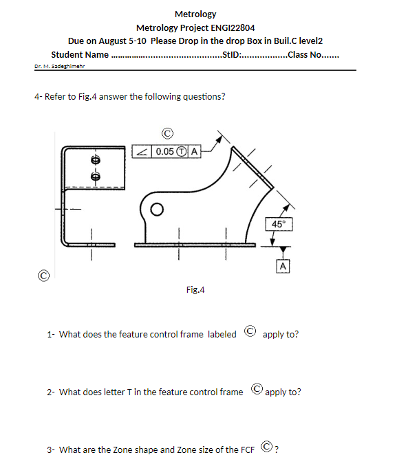 Solved What does the feature control frame labeled apply | Chegg.com