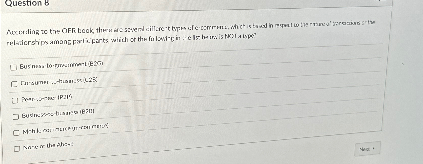 Solved Question 8According to the OER book, there are | Chegg.com
