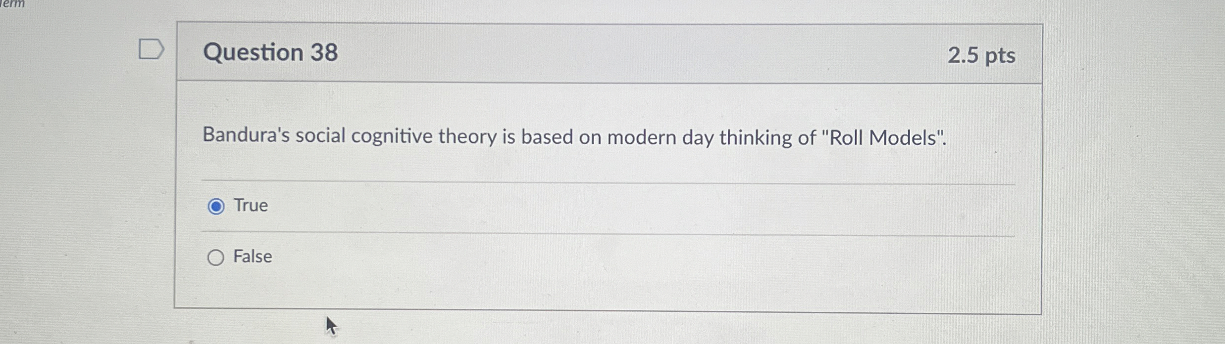 Solved Question 382.5 ﻿ptsBandura's social cognitive theory | Chegg.com