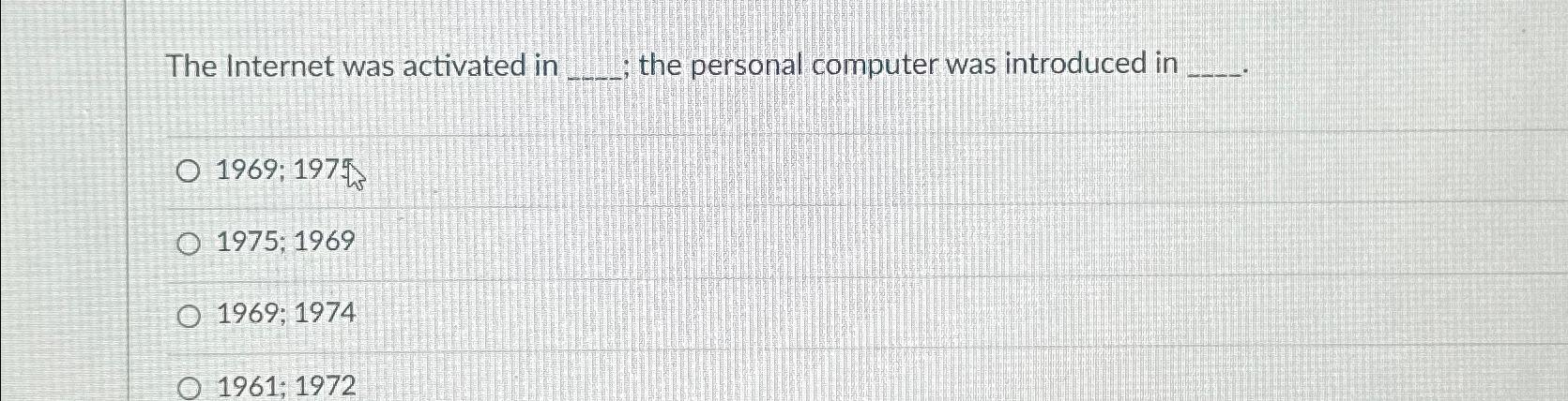 Solved The Internet was activated in the personal computer | Chegg.com