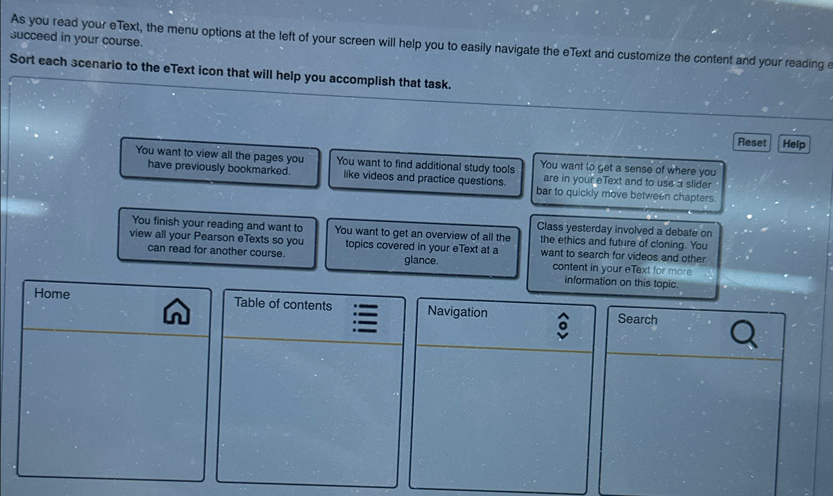 Solved As you read your eText, the menu options at the left | Chegg.com