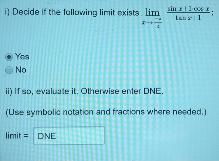 Solved i) Decide if the following limit exists lim sin | Chegg.com