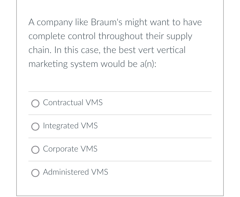 Solved A company like Braum's might want to have complete | Chegg.com