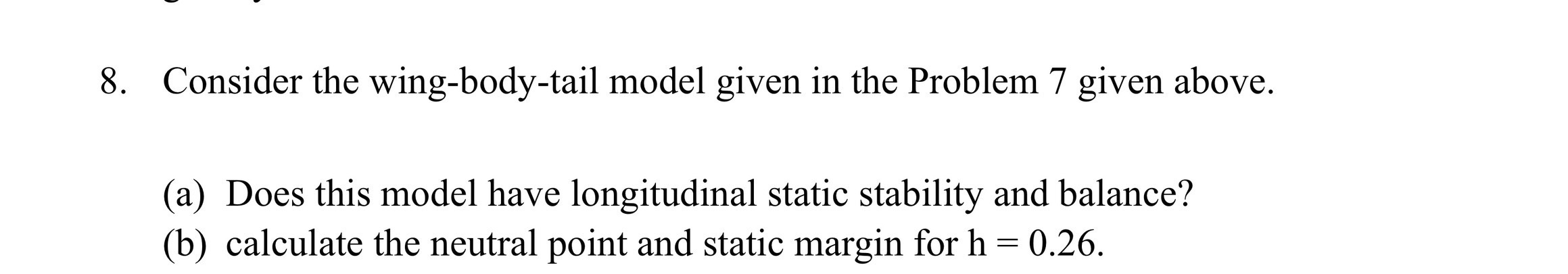 Consider the wing-body-tail model given in the | Chegg.com