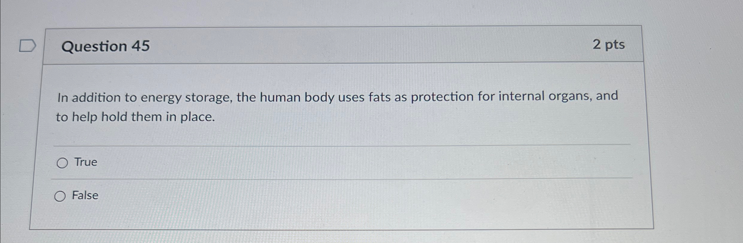 Solved Question 452 ﻿ptsIn addition to energy storage, the | Chegg.com