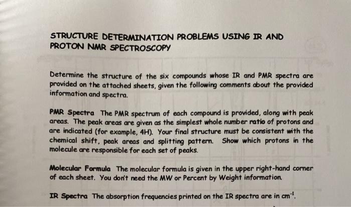 STRUCTURE DETERMINATION PROBLEMS USING IR AND PROTON | Chegg.com
