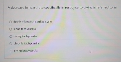 Solved A decrease in heart rate specifically in response to | Chegg.com