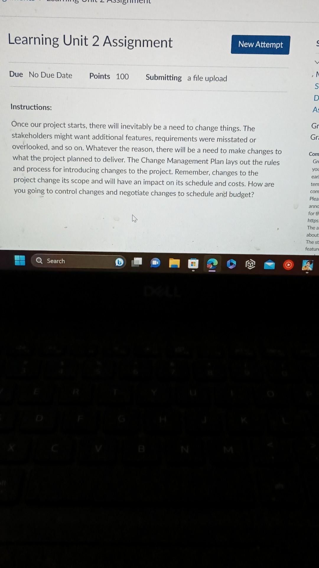 Learning Unit 2 Assignment Submitting a file upload | Chegg.com
