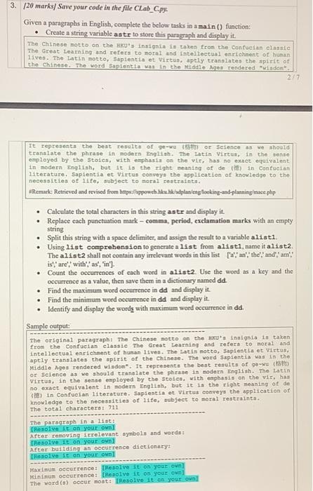 Solved 5. [20 marks] Save the code in the file CLab_E.py. • | Chegg.com